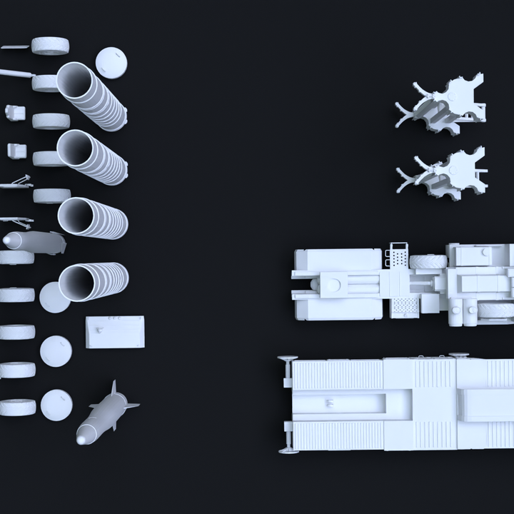 3D Printable Russian 5P85TM TEL for S400 SAM by The Military Industrial Complex